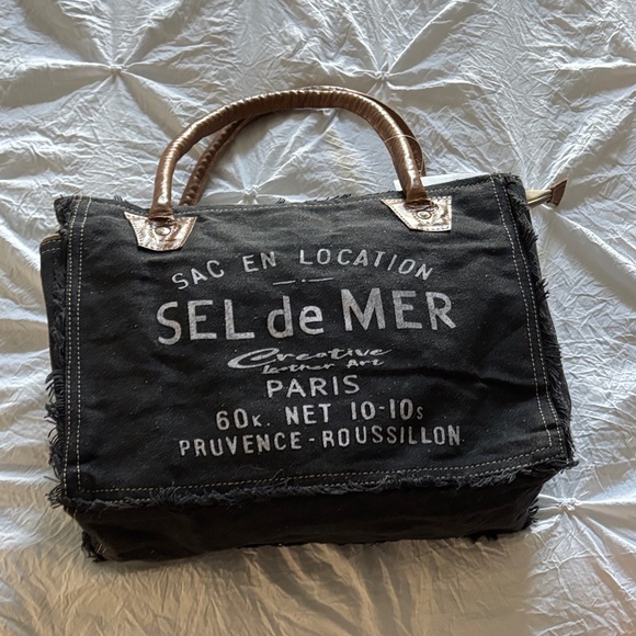 Shy Creation | Bags | Sel De Mer Black Canvas Tote Bag | Poshmark